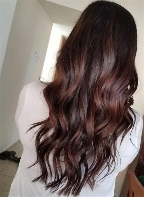 Dark Auburn Balayage Hairstyles Darkauburnbalayage Darkbrownhair