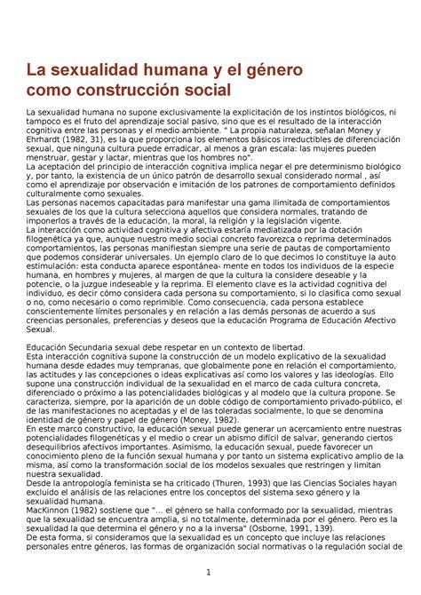 M1 L2 Sexualidad Educacion Sexual Y Genero La Sexualidad Humana Y