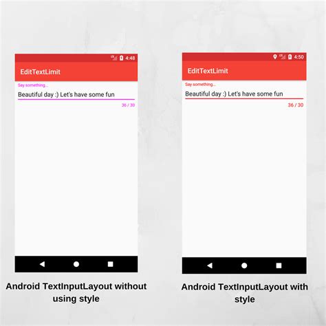 android textinputlayout with live character count and limit coding demos