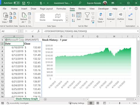 microsoft excel s new stockhistory function gives you