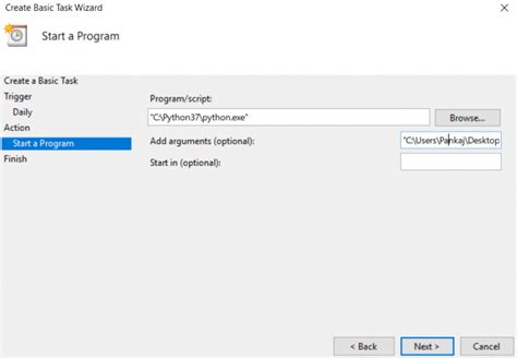automating python script to run at specific time every day using