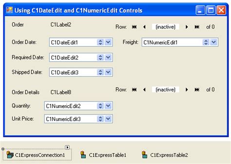 componentone input for winforms using c1dateedit and c1numericedit