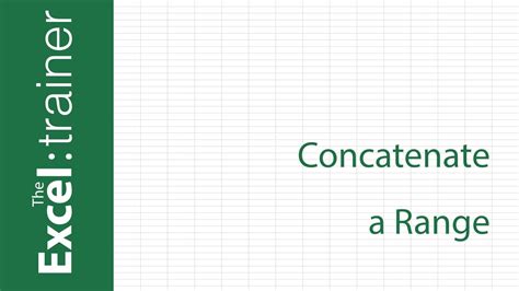 excel how to concatenate a range without using vba youtube