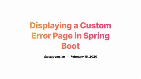 displaying a custom error page in spring boot