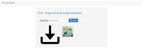 php drag and drop image download free source code
