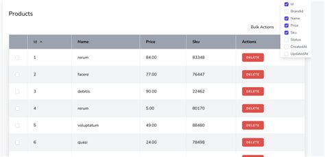 hide show columns in table using livewire ascsoftwares