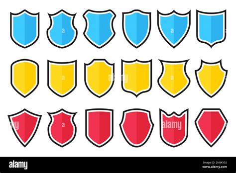 Set Of Different Shield Icons In A Flat Design Shield Icons Collection