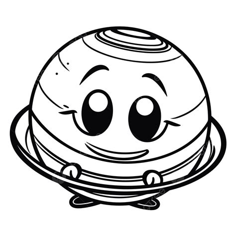 El Planeta Saturno Para Colorear Página Esquema Boceto Dibujo Vector