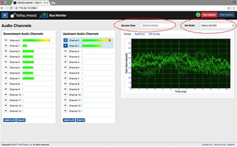 how to view audio data via gui or python with the a2b bus monitor