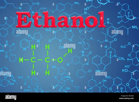 Ethanol Chemical Formula Molecular Structure 3d Rendering Stock