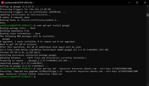 error gpg keyserver receive failed setup and configuration