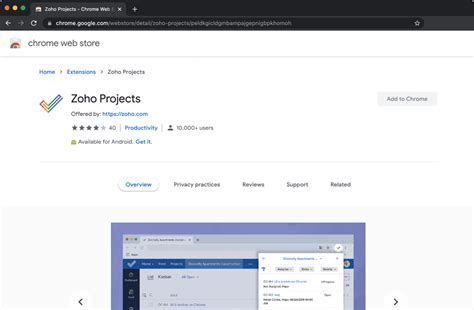 browser extensions for zoho apps
