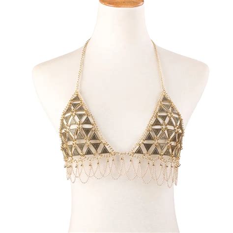 Sexy Hot Women Metal Bell Tassel Body Chain Gold Silver Bikini Belly