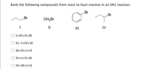 Solved Rank The Following Compounds From Most To Least