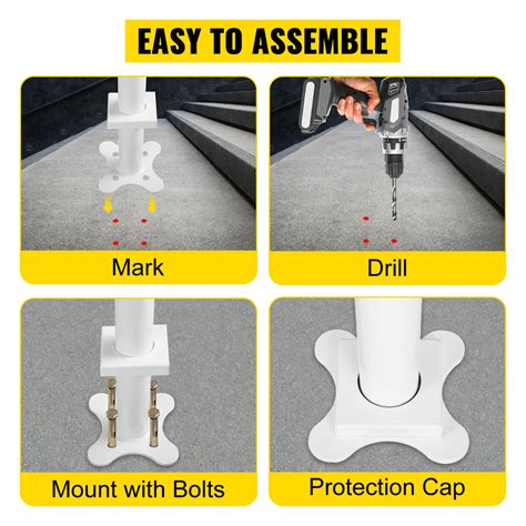 Vevor Handrail For Outdoor Steps Aluminum Stair Handrail Fit 0 5 Steps