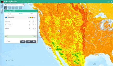 suitability modeler widget—web appbuilder for arcgis documentation