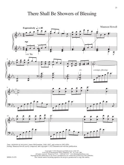 There Shall Be Showers Of Blessing Piano Solo Digital Sheet Music