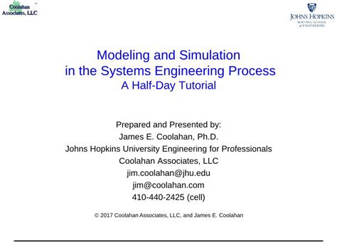 Pdf Modeling And Simulation In The Systems Engineering Process