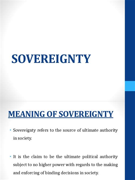 Sovereignty Ppt Sovereignty Sovereign State