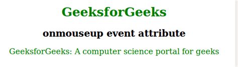 html onmouseup event attribute tutorialspoint dev