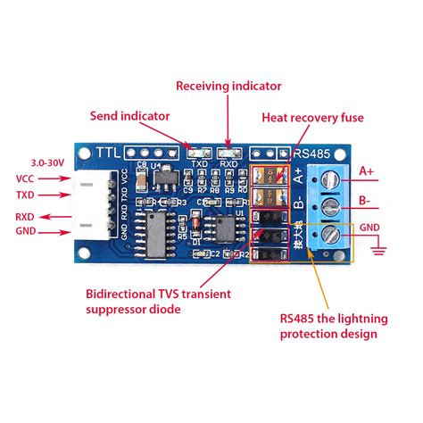 ttl to rs485 converter without de re