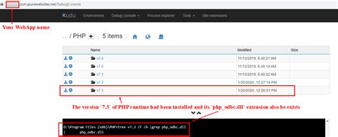 enable php extension php odbc dll on azure stack overflow