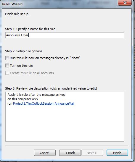 automatically readloud sender and email subject in outlook codeproject