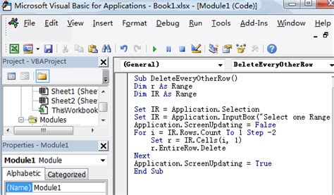 delete every other row free excel tutorial