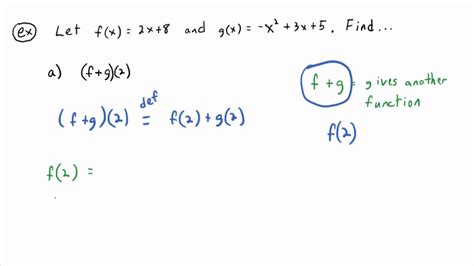 video 2 6 1 evaluating the sum of two functions at a specific input