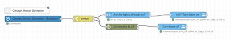 motion detection light automation and shut off timer node