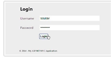 how to create a login page using mvc 4 dotnet