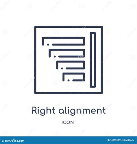 Linear Right Alignment Icon From Geometric Figure Outline Collection