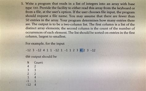 solved 5 write a program that reads in a list of integer