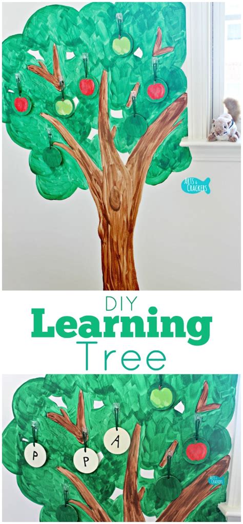 diy playroom learning tree for reading and math