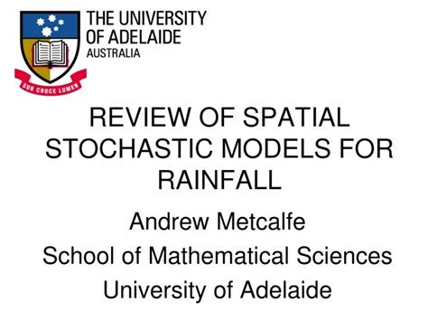 Ppt Review Of Spatial Stochastic Models For Rainfall Powerpoint