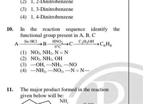 In The Reaction Sequence Identify The Functional Group Present In A B C