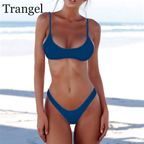 Trangel Swimwear Women Swimsuit Sexy Push Up Micro Bikinis Set Swimming
