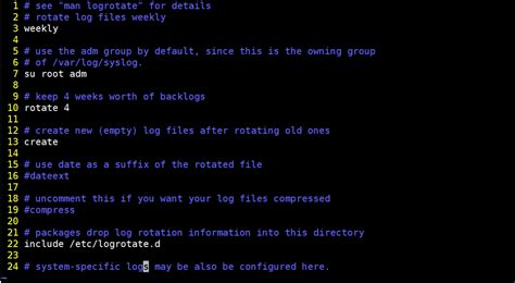 how to rotate and compress log files in linux with logrotate