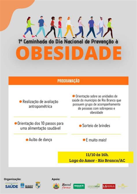 Caminhada Do Dia Nacional De Prevenção à Obesidade Será Nesta Terça Em