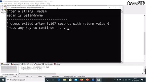 string palindrome in c programming hindi youtube