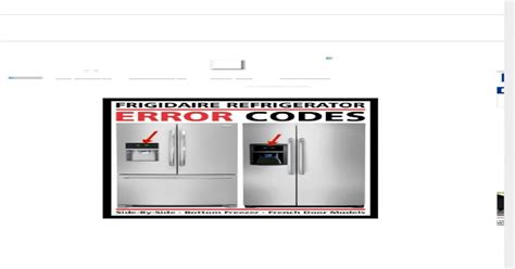 Frigidaire Refrigerator Error Codes Fault Codes Removeandreplace