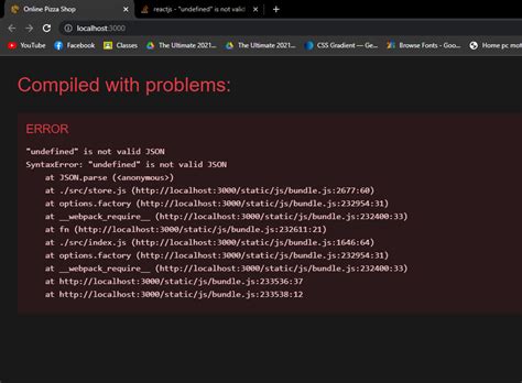 reactjs undefined is not a valid json stack overflow