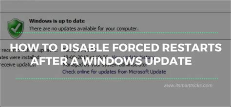 Disable Automatic Reboot After Windows Updates In Windows