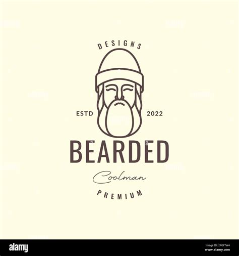 Cool Man Face Head Bushy Beard Wearing Beanie Hat Colorful Mascot