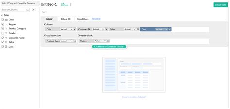Creating Tabular View Analytics Plus