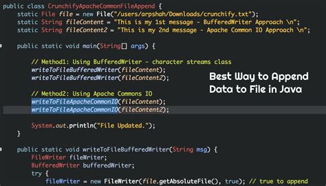 best way to append data to file in java apache commons