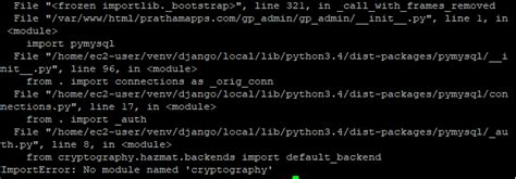 django how to fix error no module named cryptography