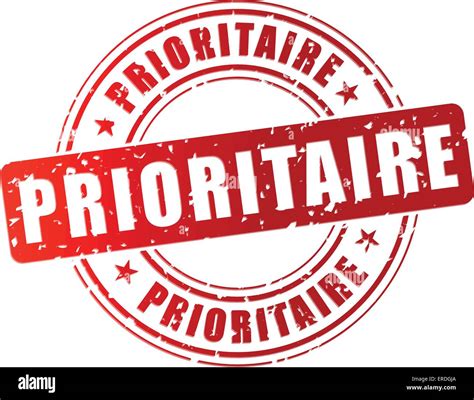 Vector Illustration Du Timbre Priorité Rouge Sur Fond Blanc Image