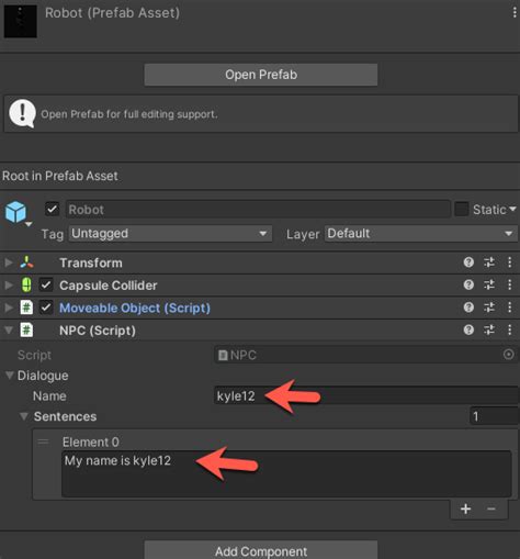 unity3d updating values in a component in instantiated gameobject in