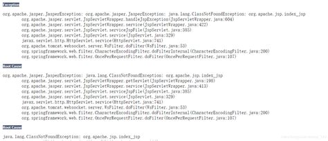 org apache jasper jasperexception java lang classnotfoundexception